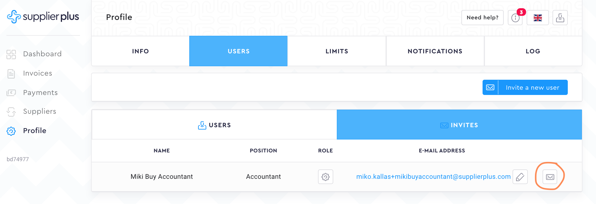 How to resend user invitation? (for Buyer) – SupplierPlus Help Center