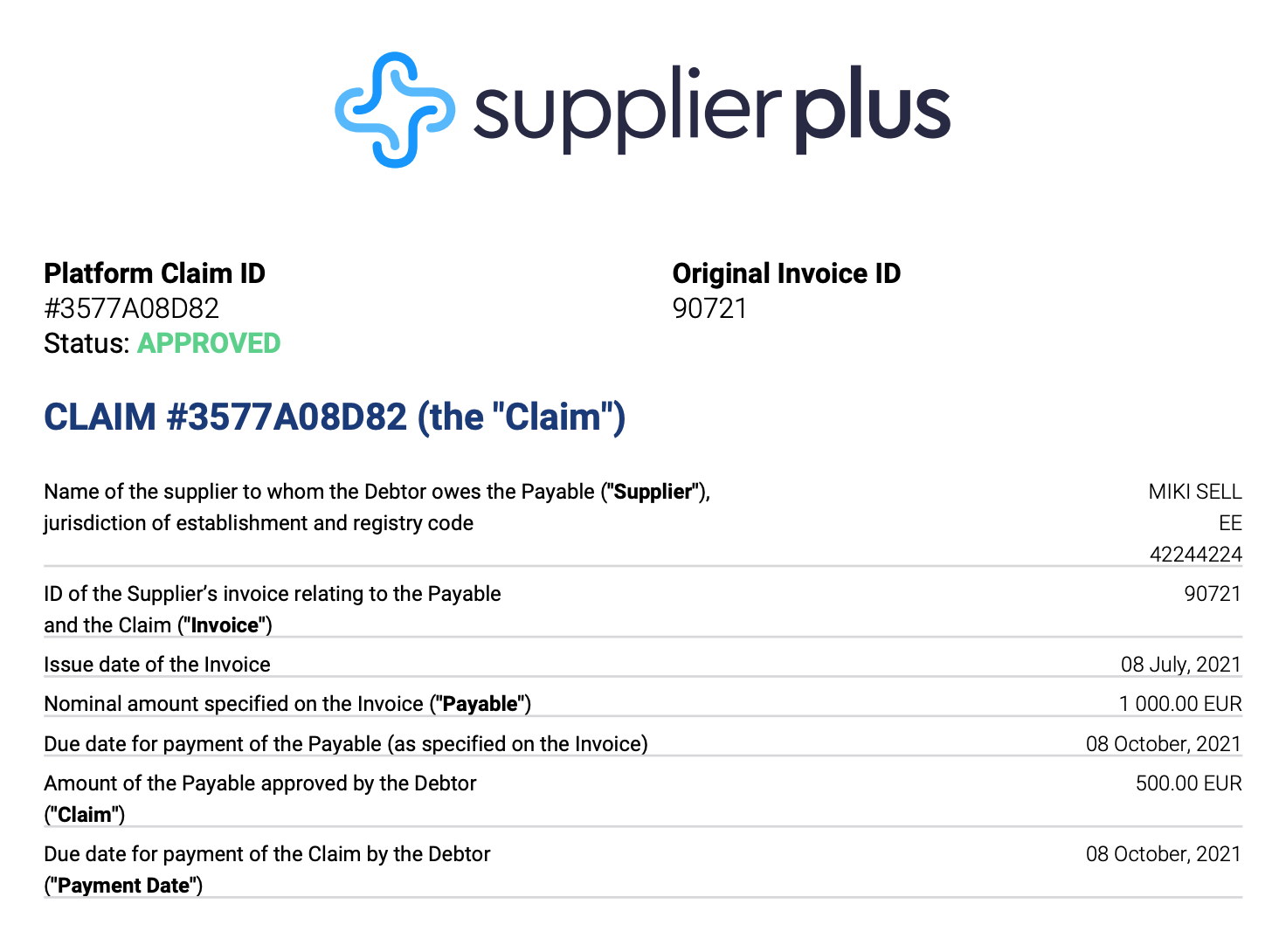 Invoice detailed view (for supplier) – SupplierPlus Help Center