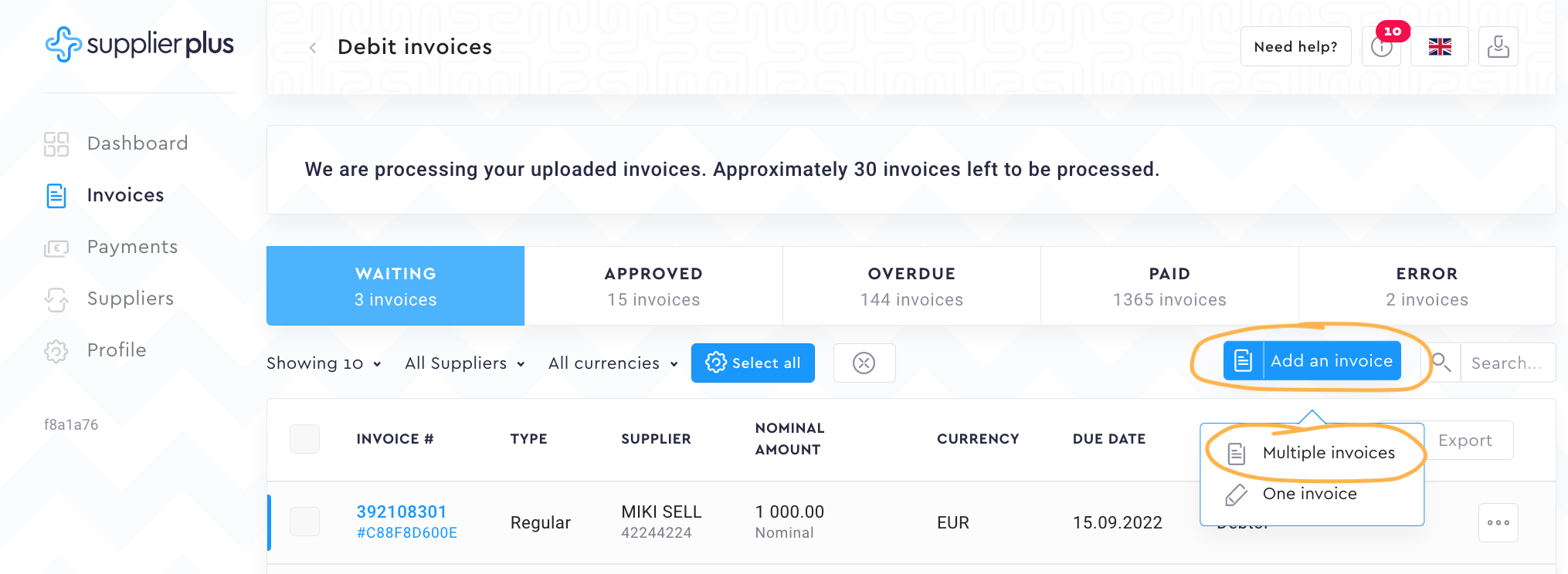 How to add multiple invoices? (for Buyer) – SupplierPlus Help Center